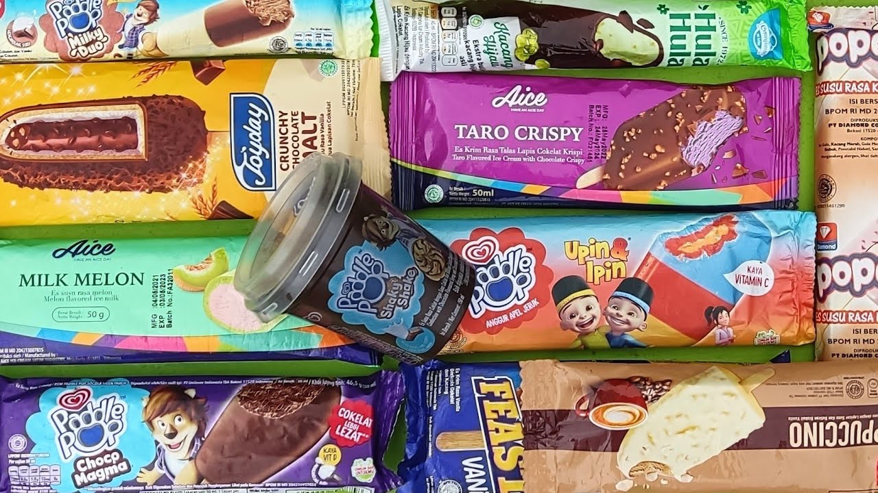 ES KRIM PADDLE POP, ES KRIM HULA HULA, ES KRIM MILKY DUO, ES KRIM TARO ...