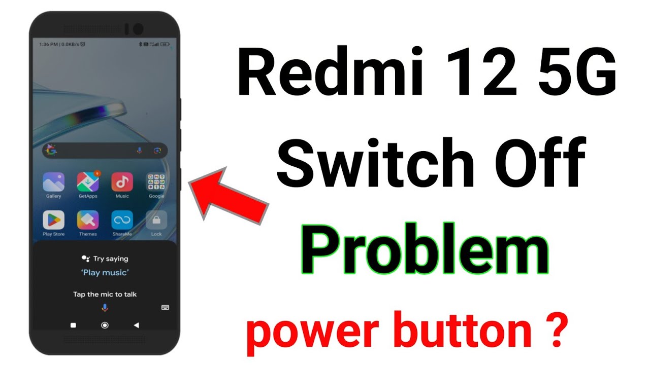 redmi 12 5g power button google assistant off || redmi 12 5g power off ...