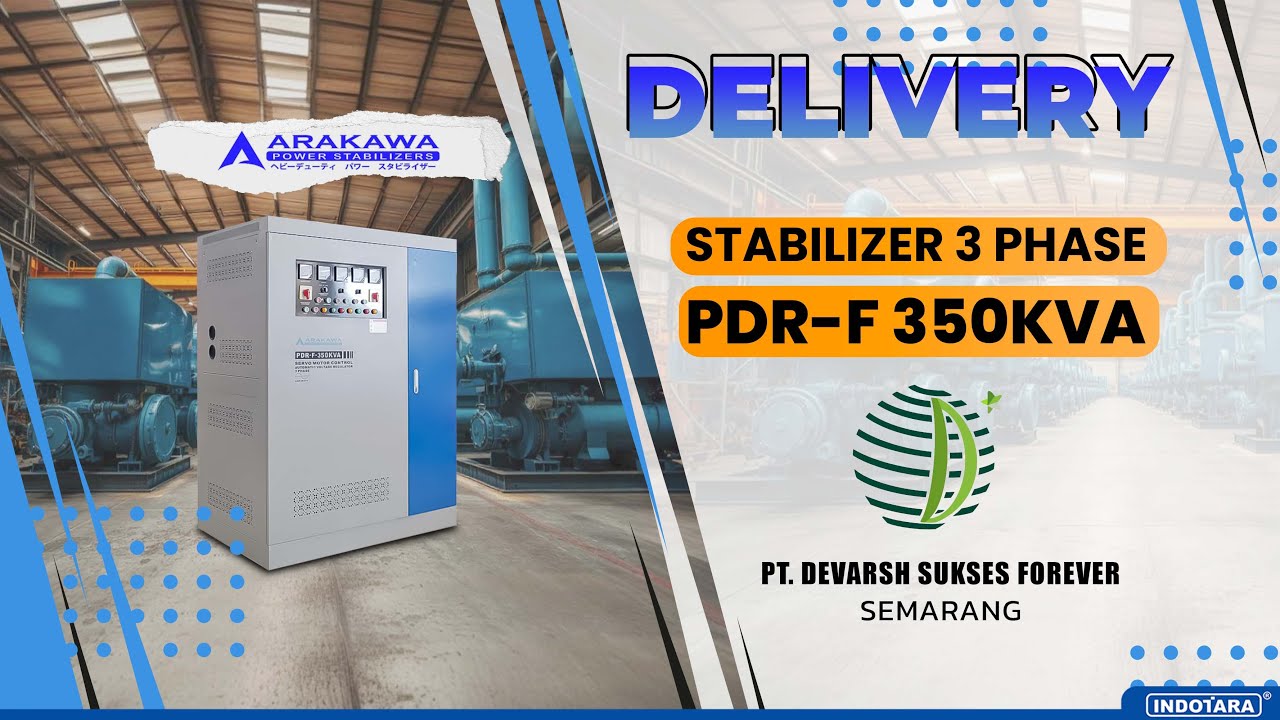 DELIVERY ARAKAWA VOLTAGE STABILIZER 3 PHASE PDR-F 350KVA MENUJU PT. DEVARSH SUKSES FOREVER - YouTube
