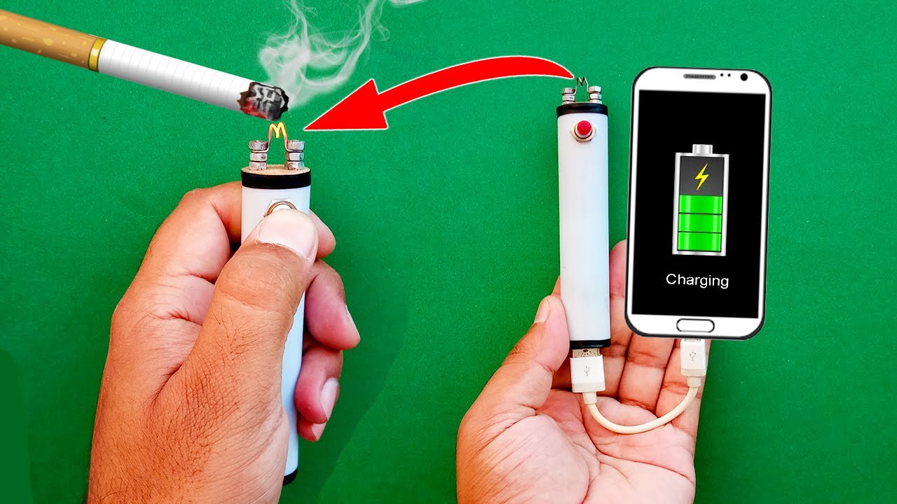 How To Make A Rechargeable Power Bank & Electric Lighter(2 In 1 ...