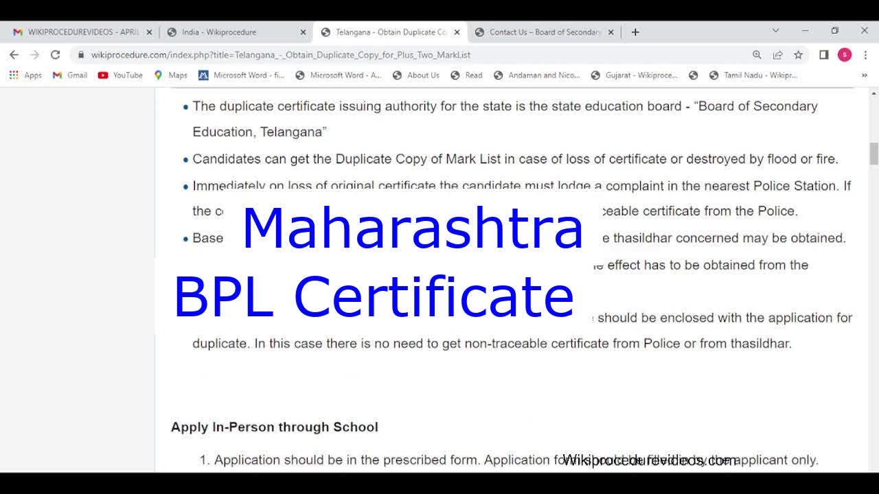 Maharashtra - Obtain a Below Poverty Line (BPL) Certificate Online ...