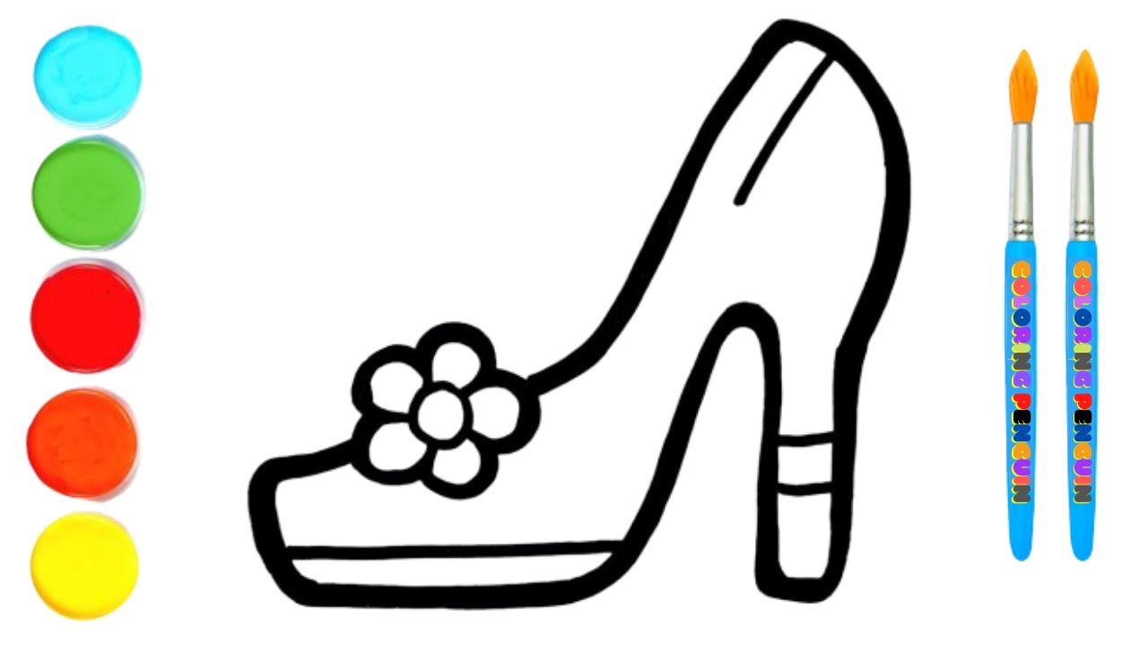 Princess Shoes Coloring for kids and toddlers, coloring for kids ...