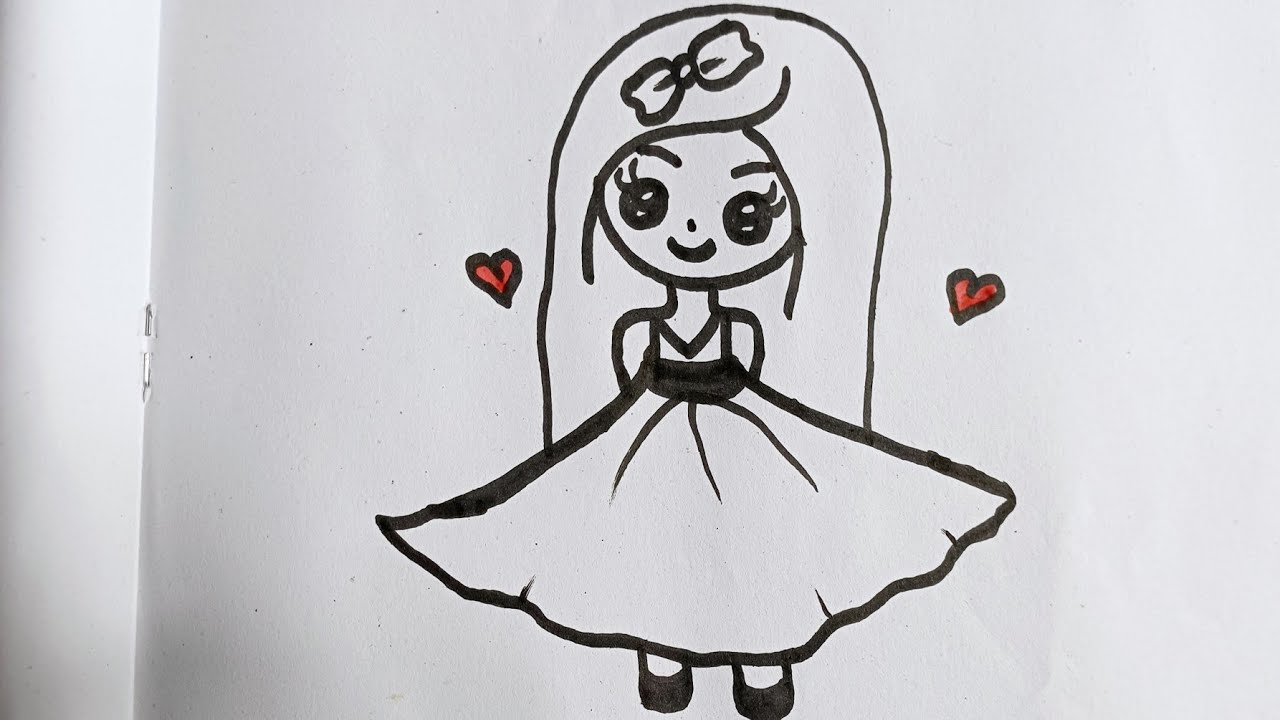 How To Easy Draw A Cute Little Girl Step By Step - YouTube