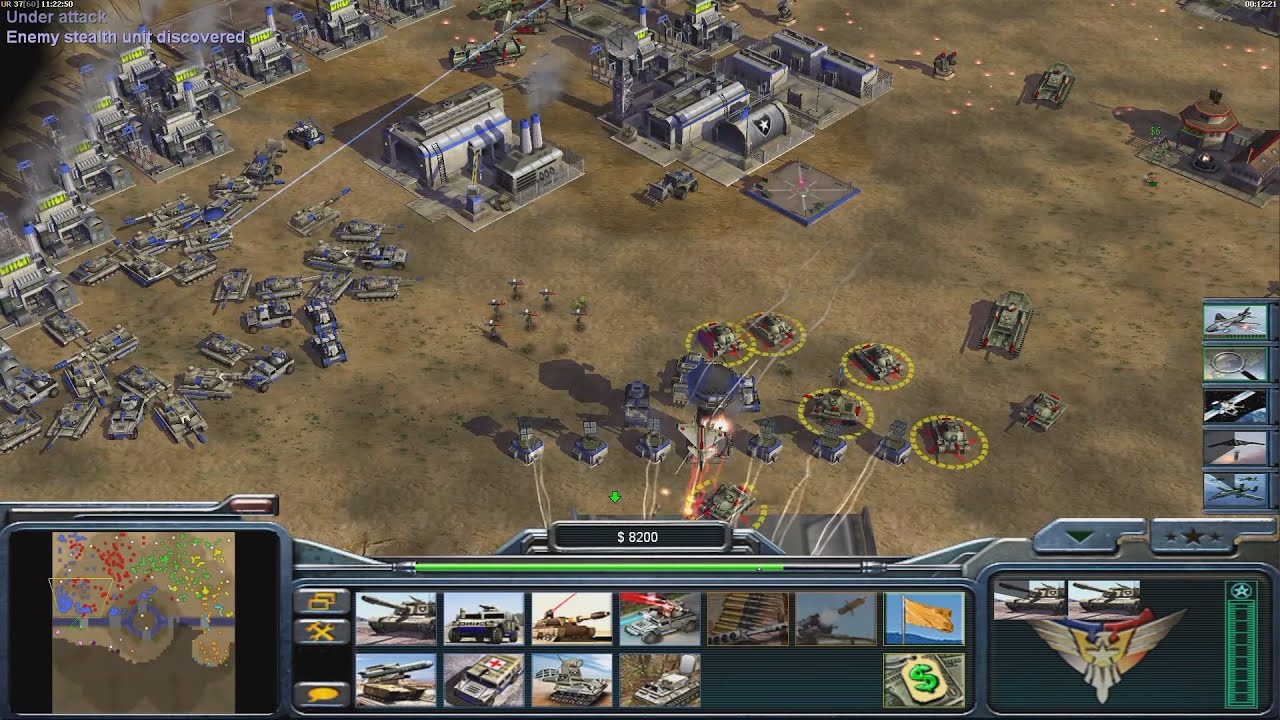 USA - Command & Conquer Generals Zero Hour - 4 vs 4 HARD Gameplay - YouTube