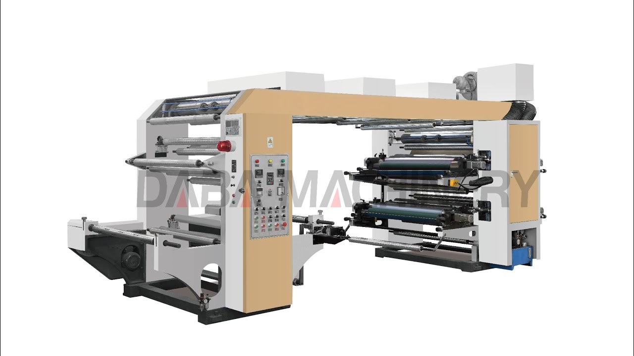 4 colors high speed flex printing machine with pneumatic cylinder auto ...