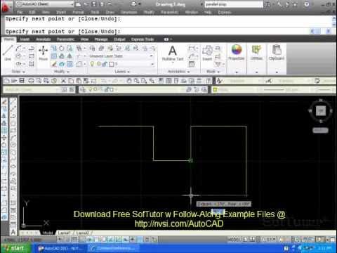 AutoCAD 2D - Accessing and Using Object Snap Tracking - Osnap Command - YouTube