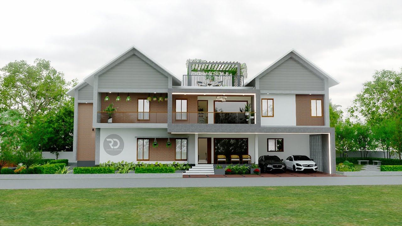 5BHK | Modern | Home Tour | D5Render | Riddha Designs | Courtyard | 4K ...