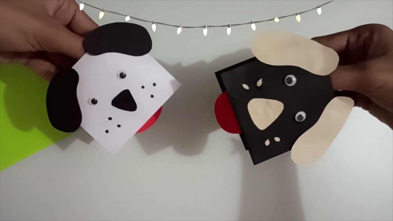 How to make dog paper puppet l DO IT Yourself l paper craft - YouTube