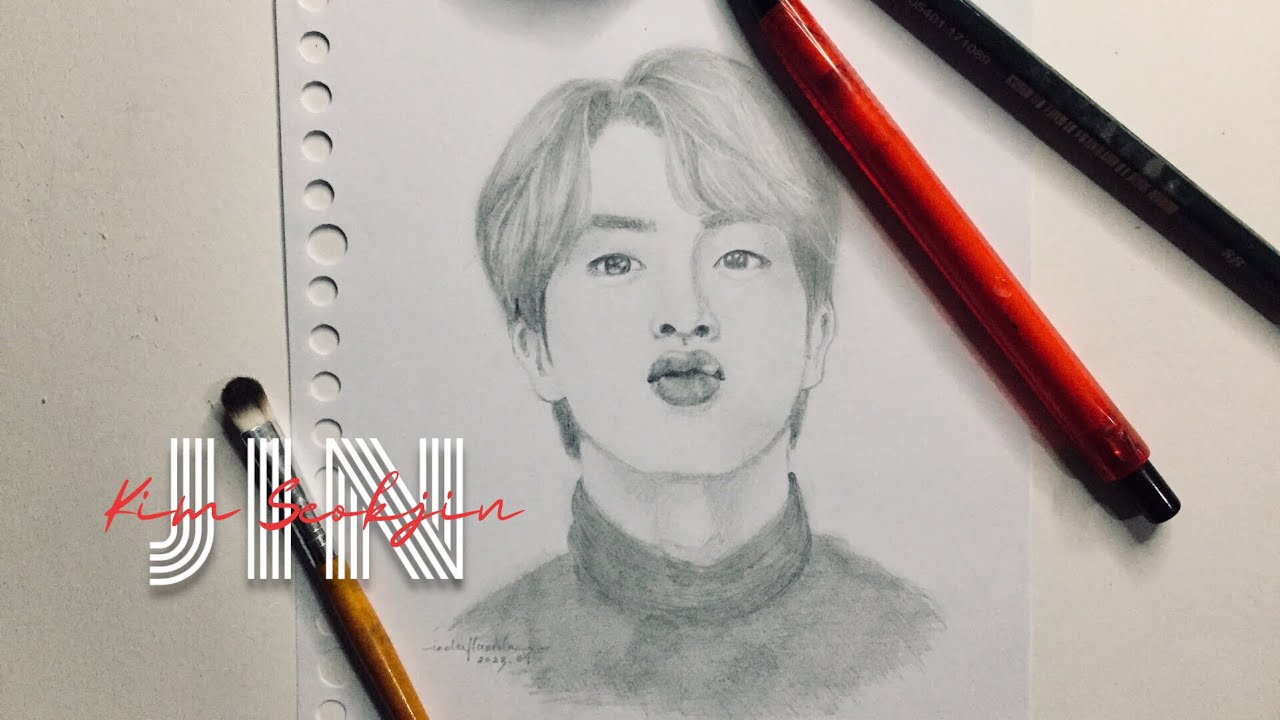 진 Try Drawing BTS JIN - YouTube
