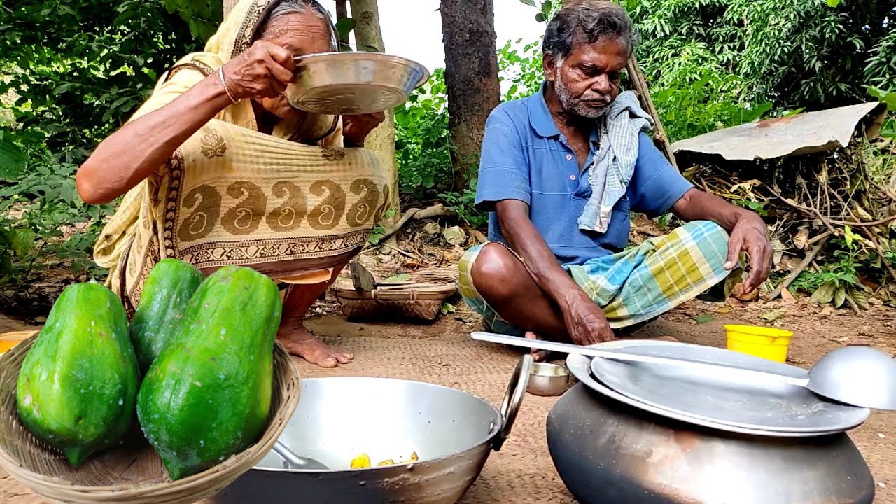 rural poor grandma cooking and eating life || what type food eating ...