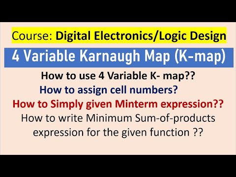 four (4) variable Karnaugh map - YouTube