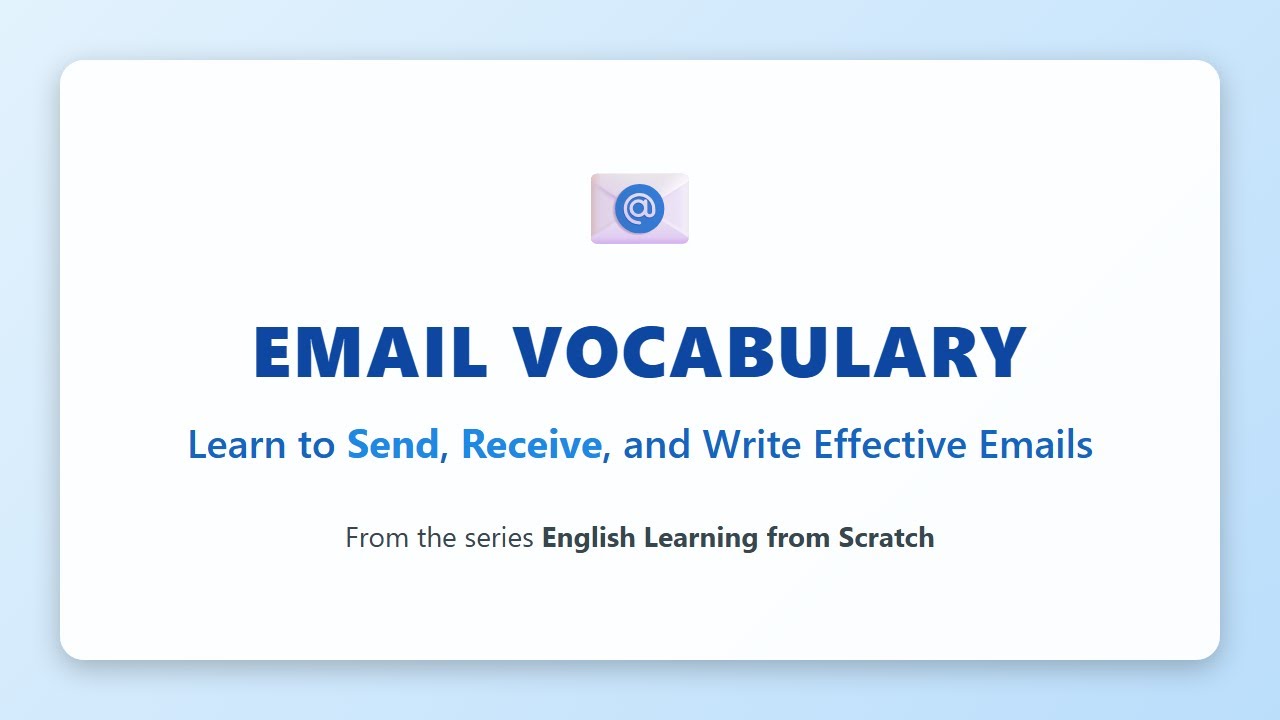 Email Vocabulary in English | Learn Common Email Words for Beginners 📧 ...