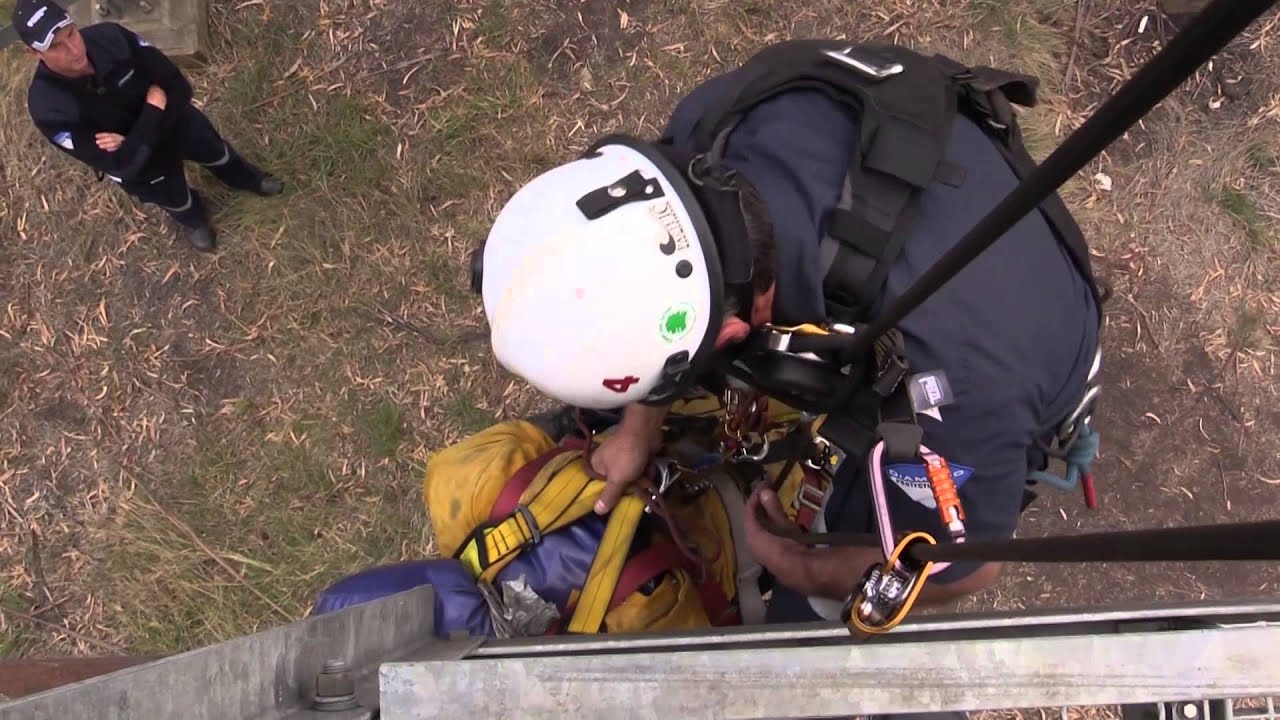 Vertical Rescue Tower Training Drill - YouTube