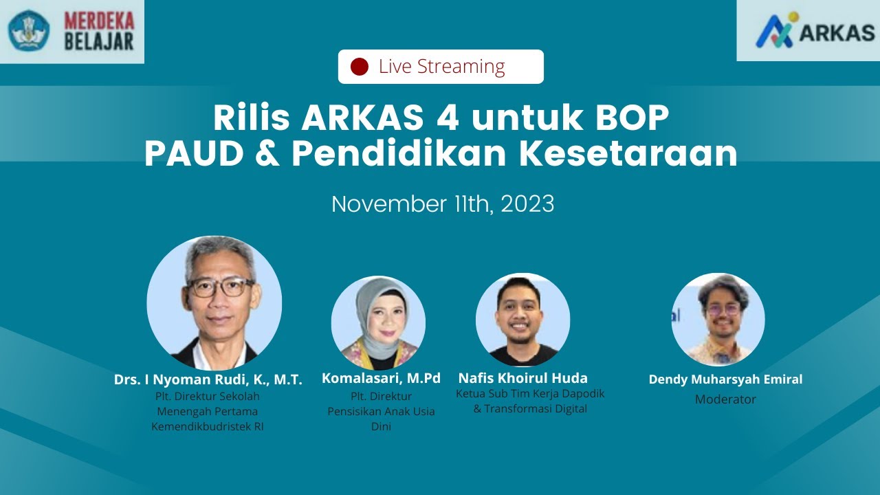 Rilis ARKAS 4 untuk BOP PAUD & Pendidikan Kesetaraan - YouTube
