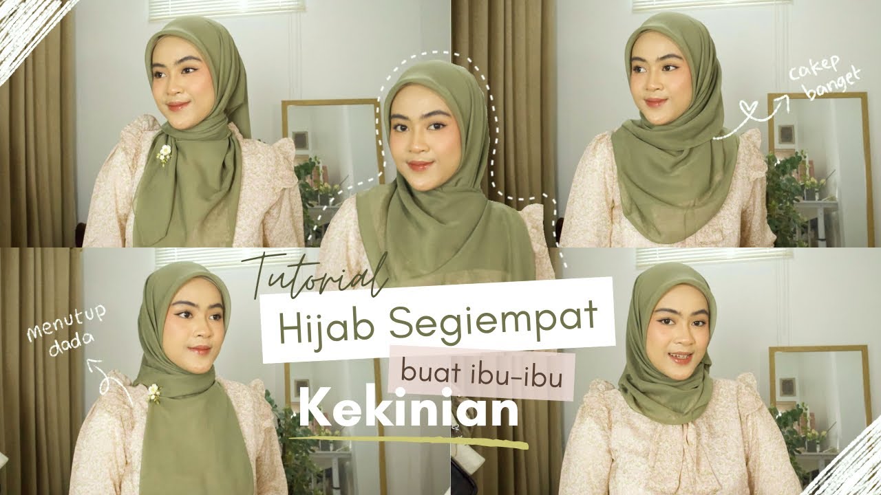 5 Style Hijab ibu-ibu anti nyekik leher !!!! Simple banget pake segiempat - YouTube