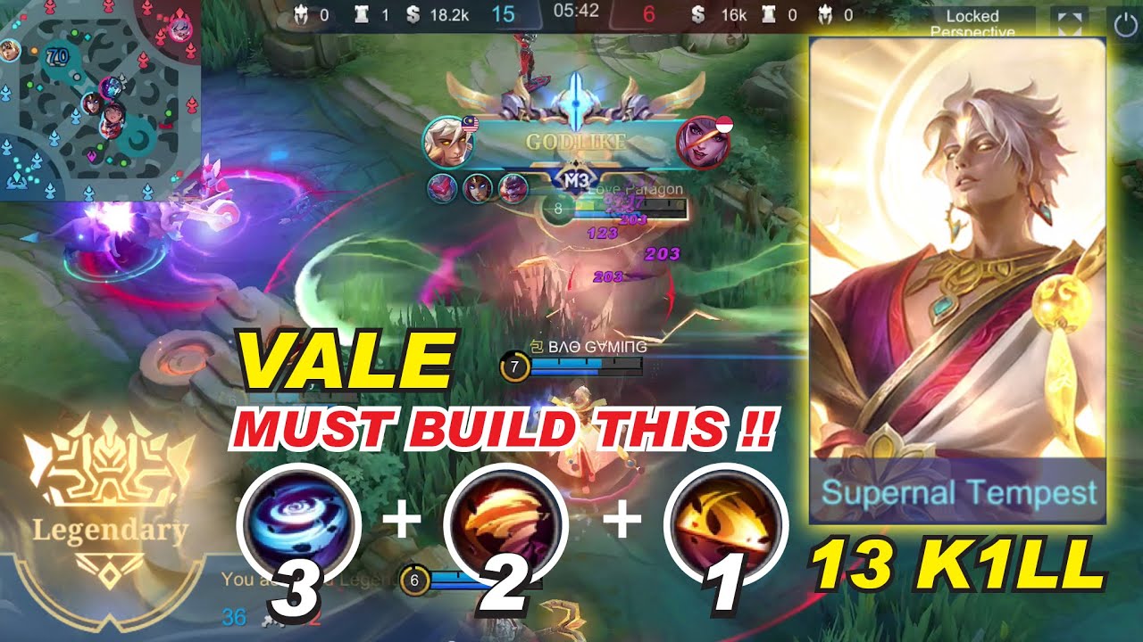 ML VALE 2nd Skill STOP ON HIT is the BEST BUILD ! 😗 Supernal Tempest ...