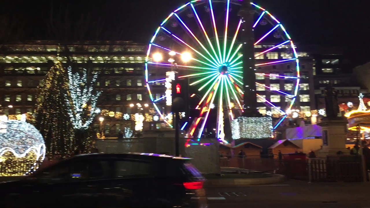 Glasgow George Square - Christmas Market and Lights 2017 - YouTube