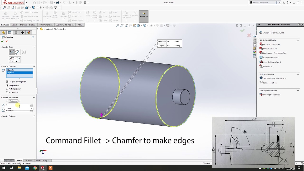 SolidWorks 2020 - Revolved Bass/Base - YouTube