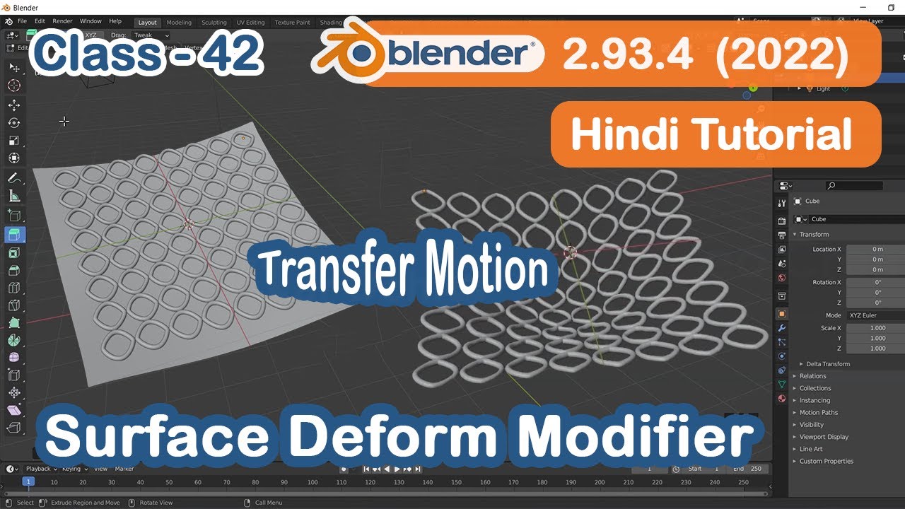 How To Transfer Motion Using Surface Deform Modifier CLASS 42 Blender 3d Course For How To Transfer Motion Using Surface Deform Modifier CLASS 42 Blender 3d Course For