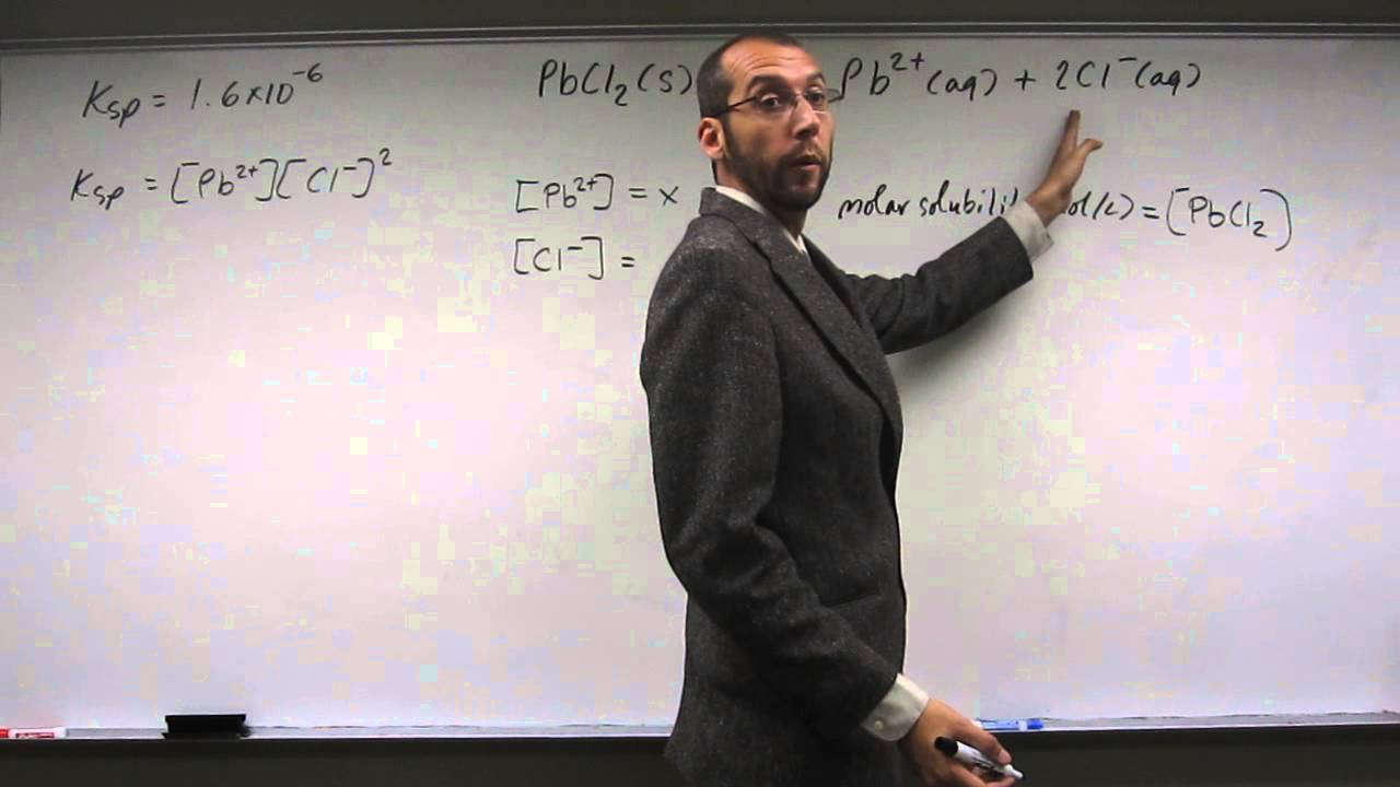 Calculate Molar Solubility of PbCl2 From Ksp 004 - YouTube