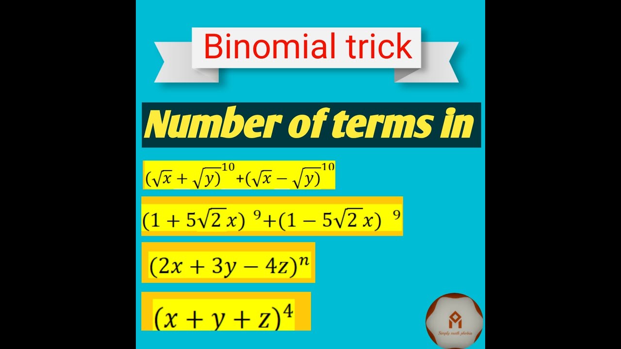 Binomial shortcut| Number of terms in the expansion of binomial and ...