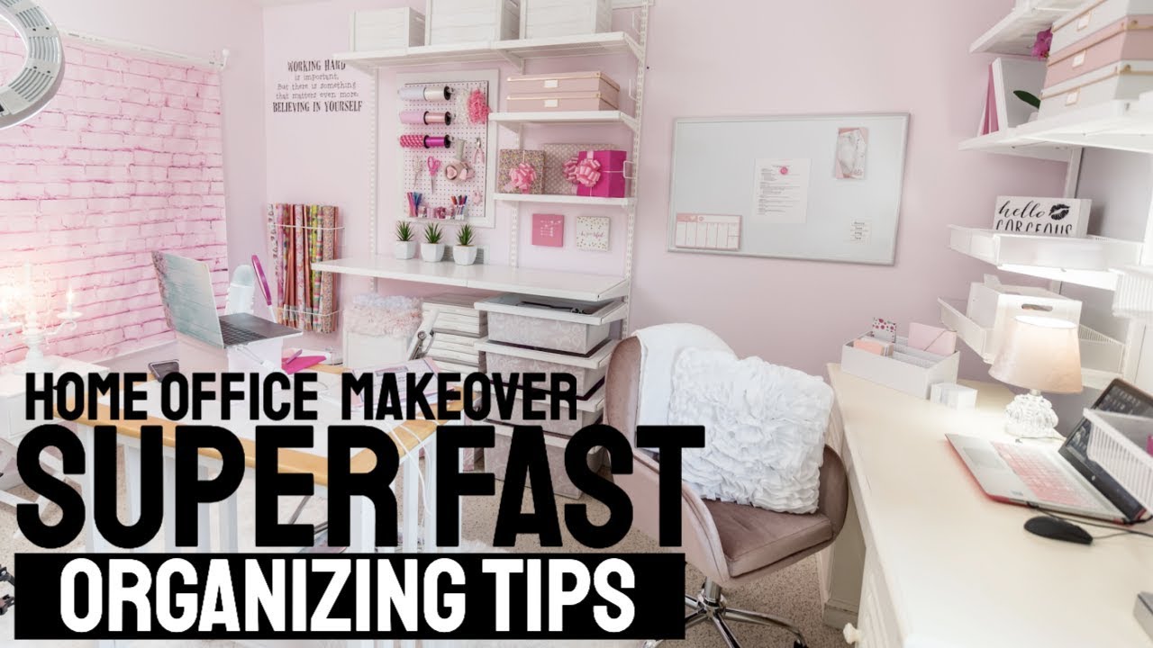 The Most Organized Pink Home Office Ever - YouTube