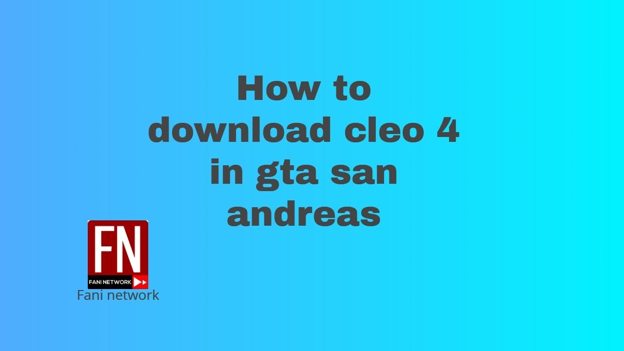 How to install cleo 4 in gta san andreas - YouTube