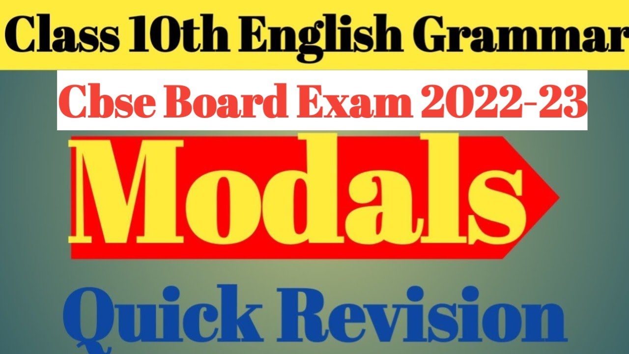 Class 10 English|Modals |Quick Revision|Use of Modals | Important for ...