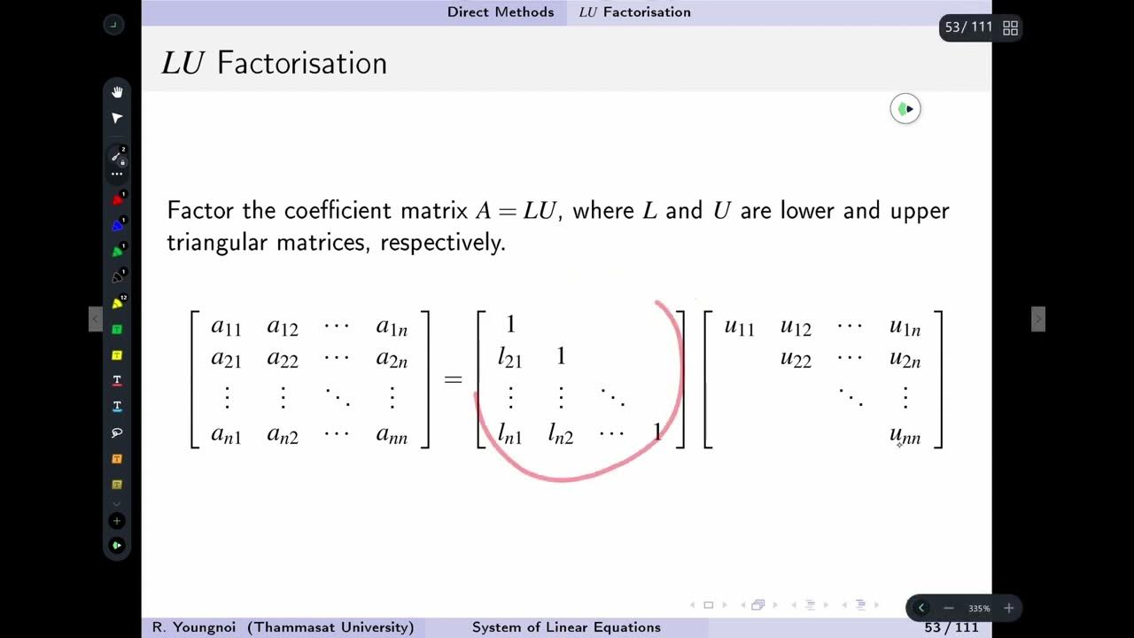 System of Linear Equations: 8 LU Factorisation 1 - YouTube