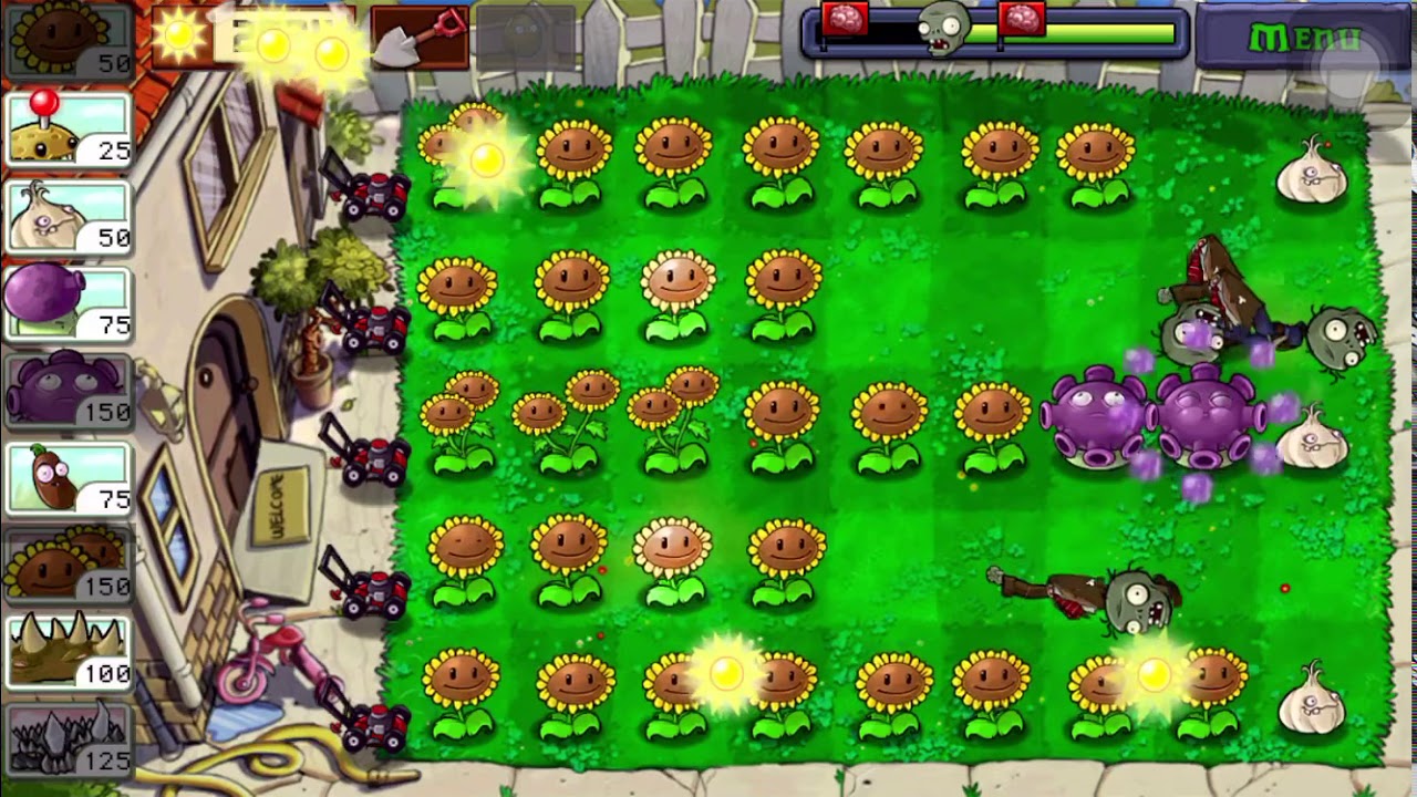 Sunny Days-Accumulate 8000 sun during a single level/Plants vs Zombies ...