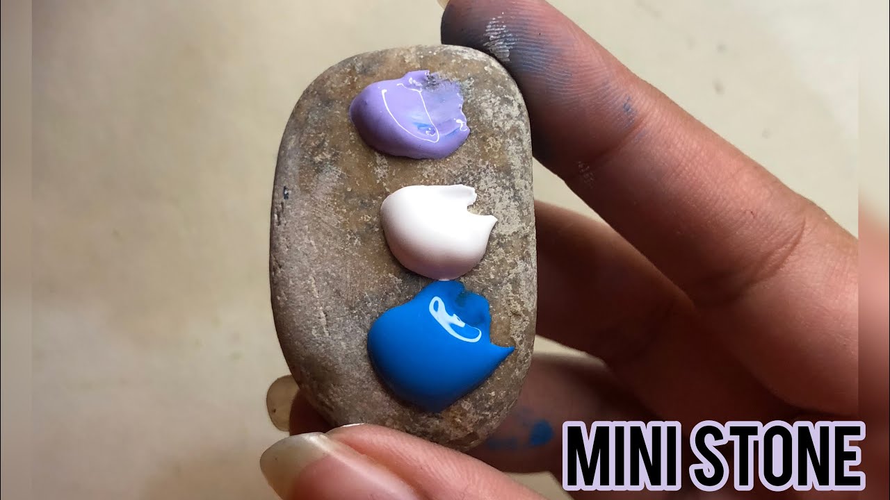 How to paint on stone💜🪨 | Easy Acrylic painting for beginners #painting ...