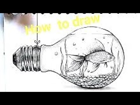 Fish in a bulb drawing|Drawing vedio|how to draw fish in a bulb|by ...