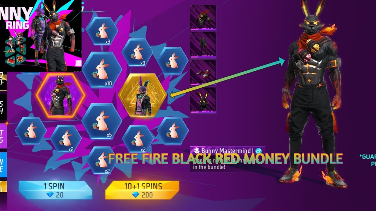 free fire black red bunny bundle new return🔥 bad news 2000 chala Gaya 😭 ...