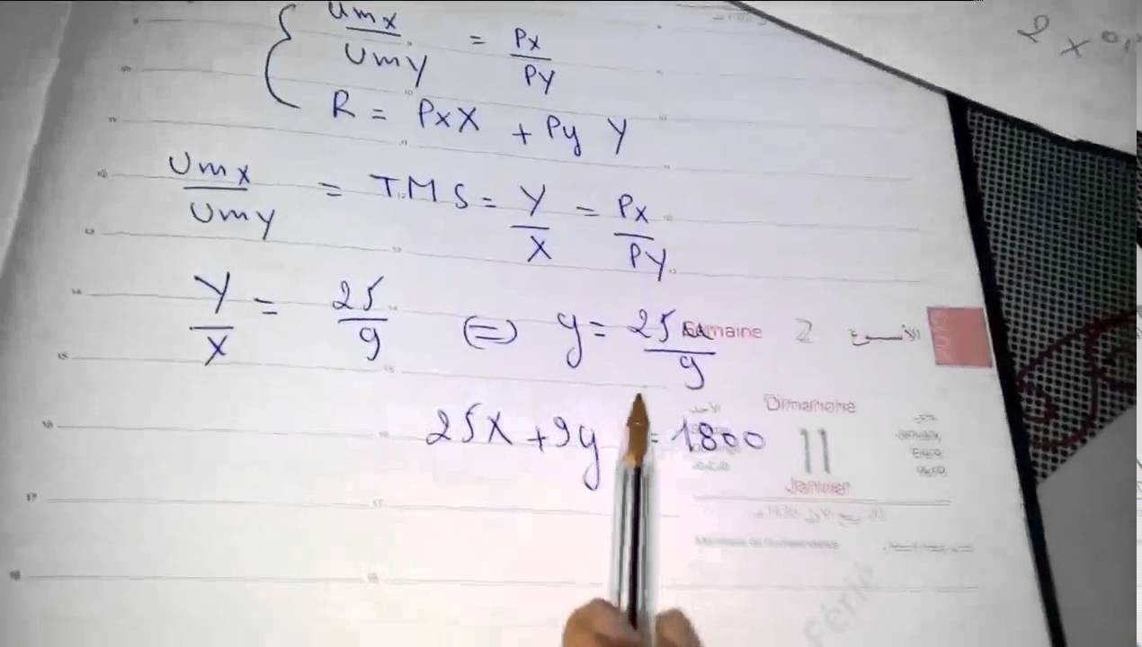 Episode 3 Microéconomie S1 Le TMS et la Combinaison Optimale darija ...
