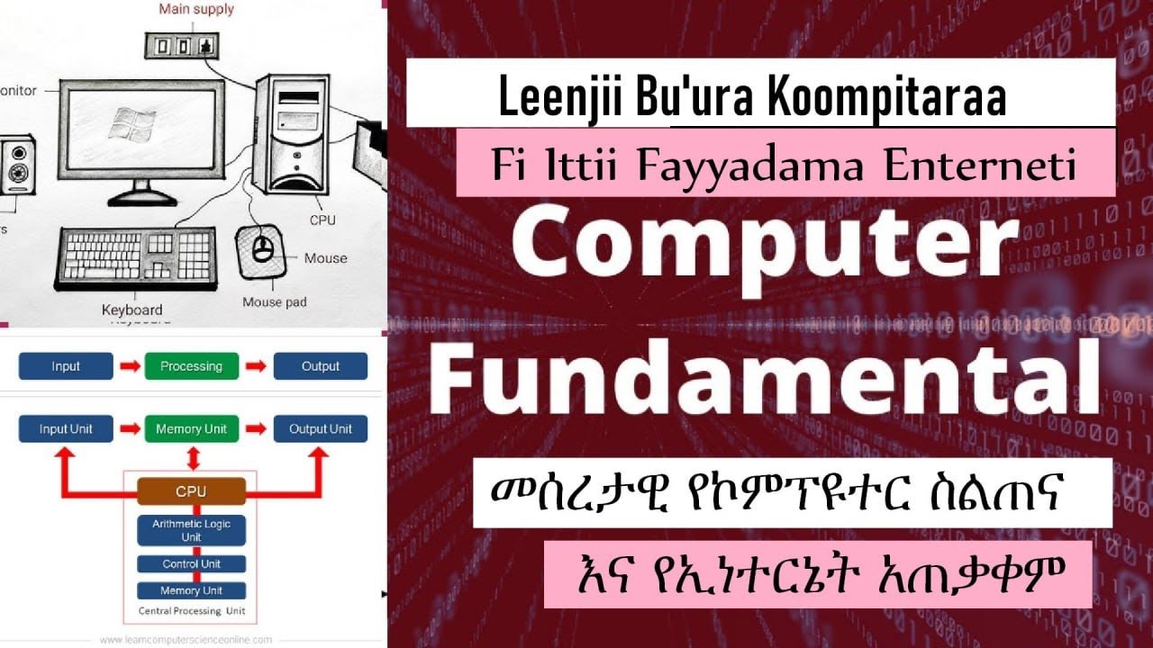 Basic Computer Training For Beginners Leenjii Bu’ura Koompitaraa መሠረጣዊ የኮምፒተር ስልጠና ለጀማሪ - YouTube