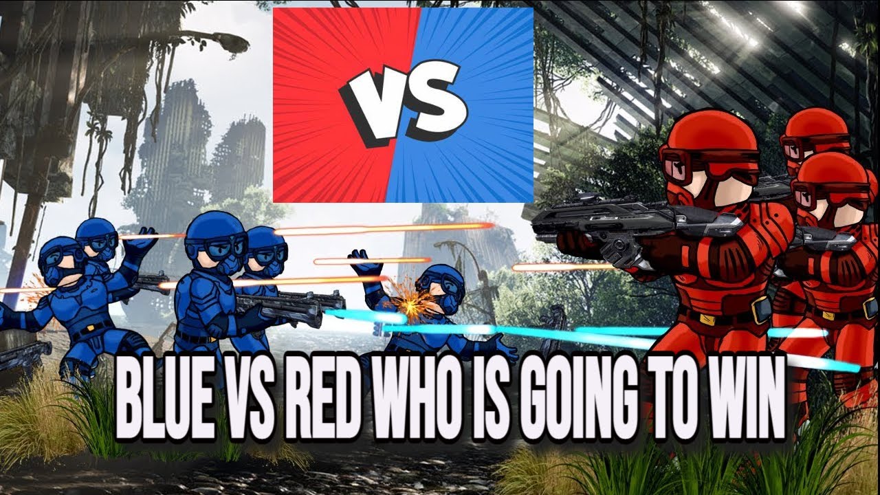 red vs blue gun battle it was crazy - YouTube