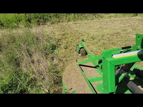 John Deere 1025R Brush Hogging with a Frontier RC2048 - YouTube
