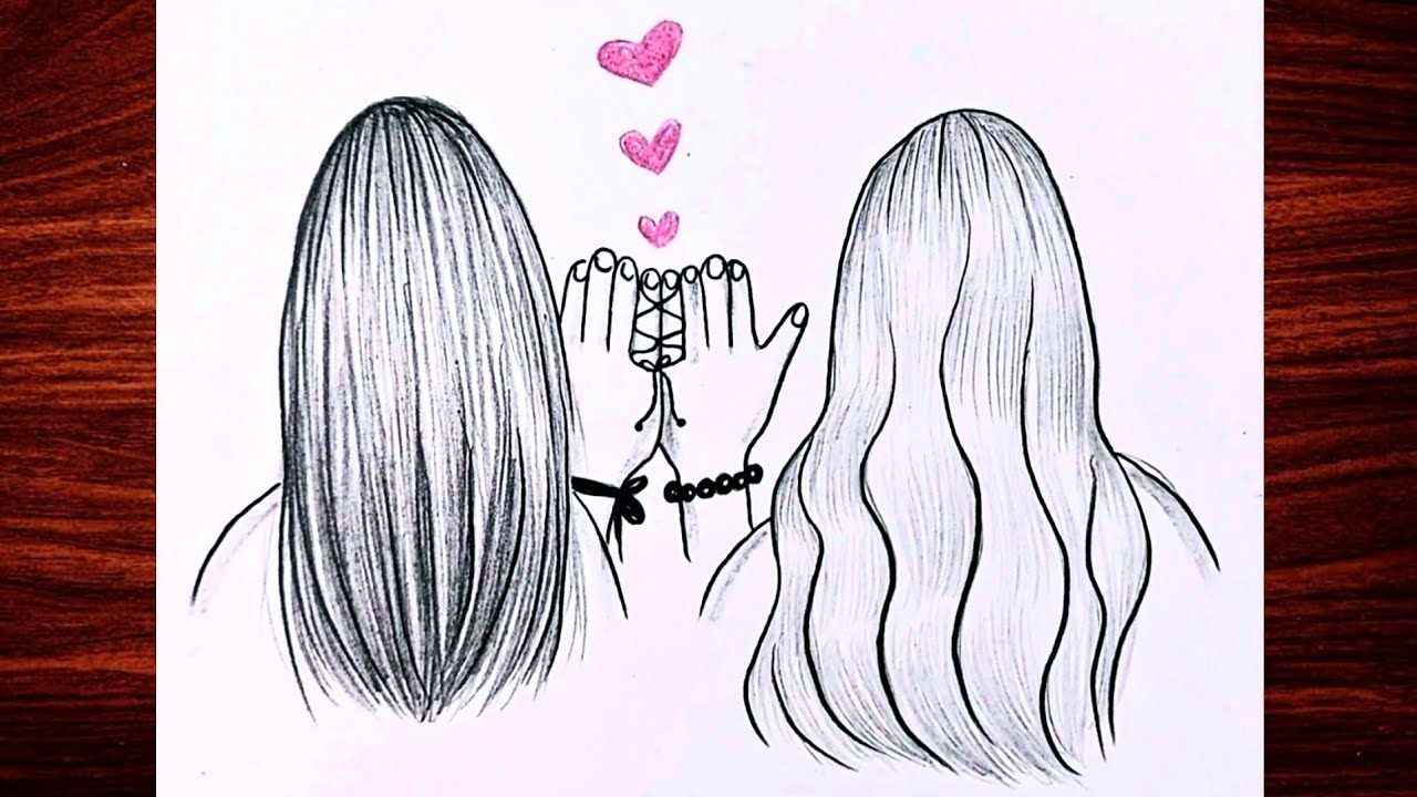 Como Dibujar Mejores Amigas Paso A Paso Dibujo A Lapiz Simple Y Facil
