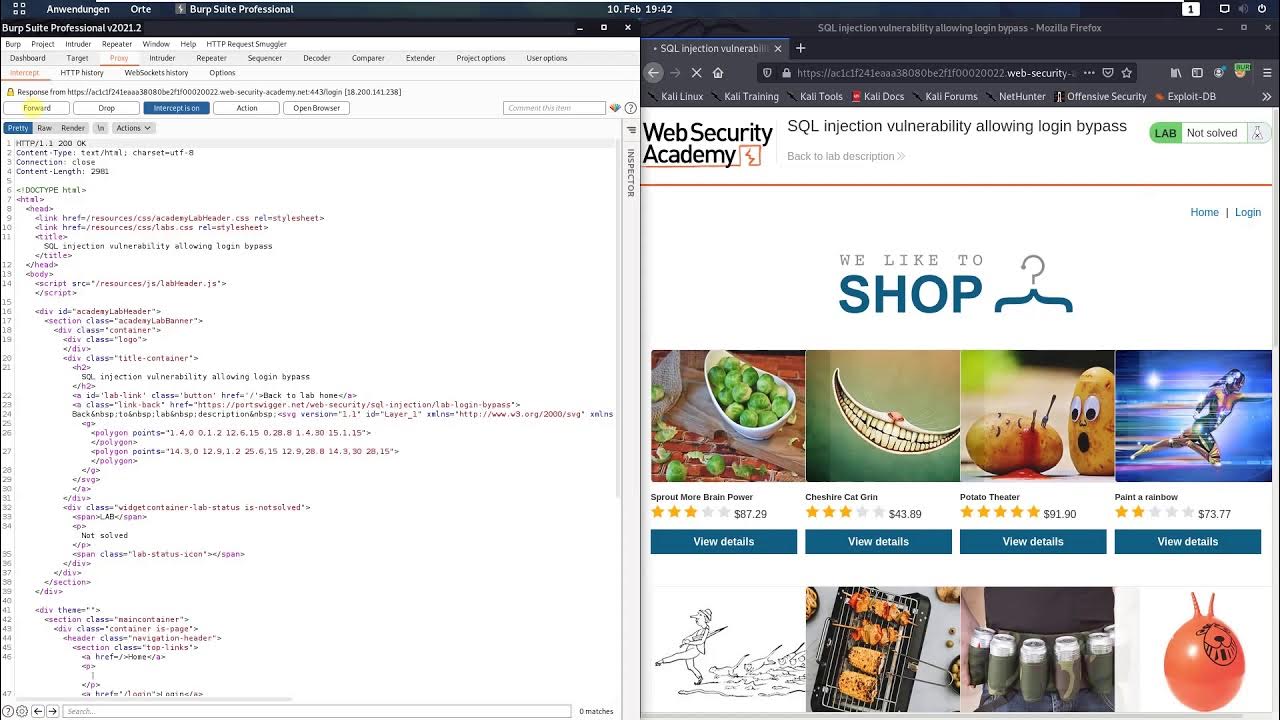 SQL injection vulnerability allowing login bypass (Video solution ...