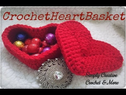 Crochet Heart Basket | DIY gift box - YouTube