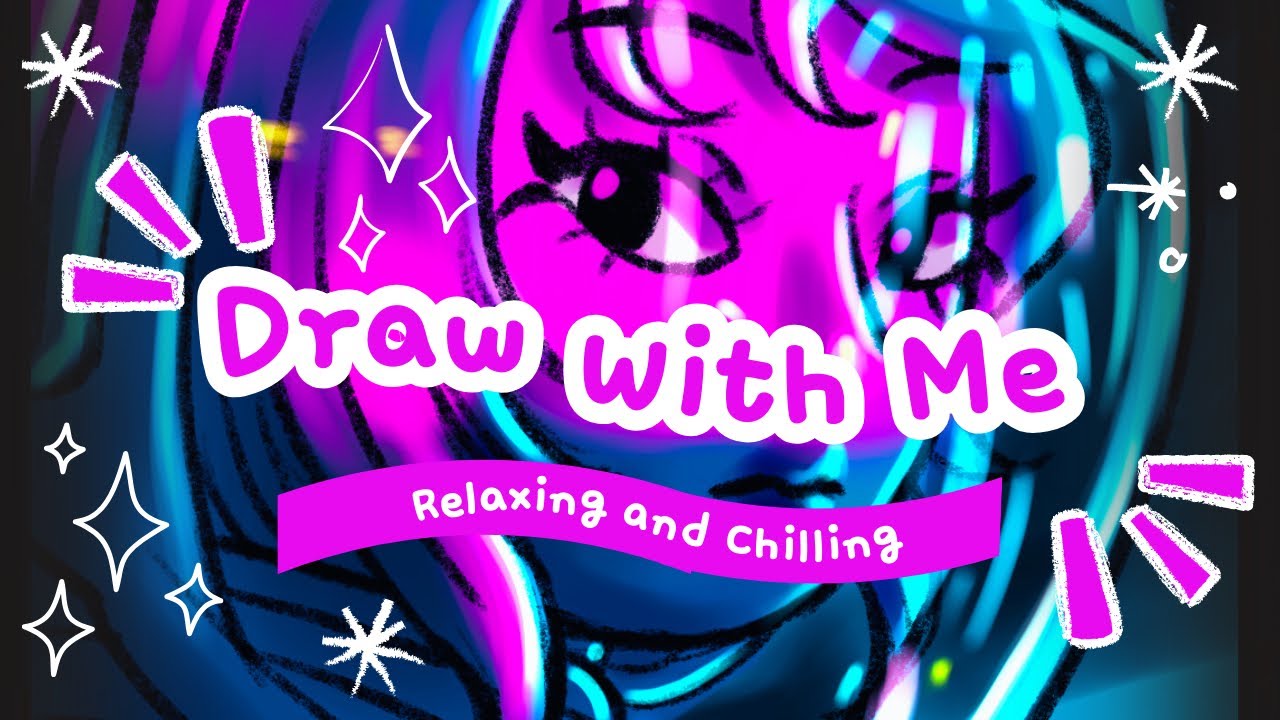 Draw with me! Chill practice session (girls in blue) 🦋🪼🌊 - YouTube