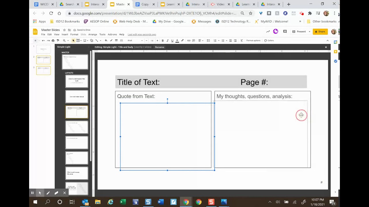 Interactive Notebooks with Google Master Slides - YouTube