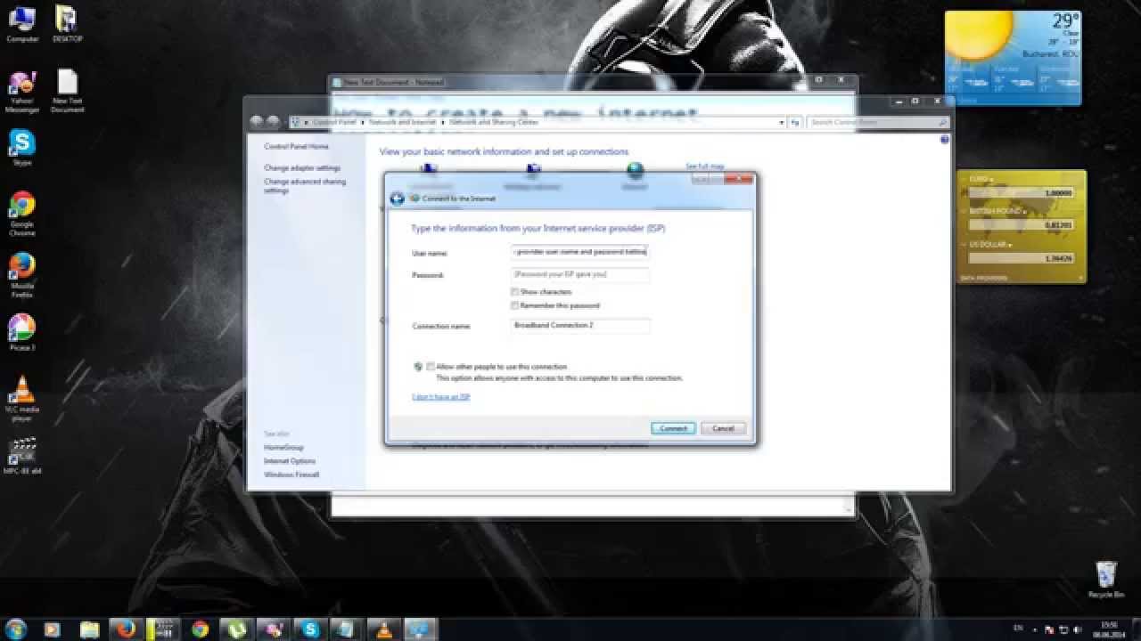How to create a new internet connection in windows 7 - YouTube