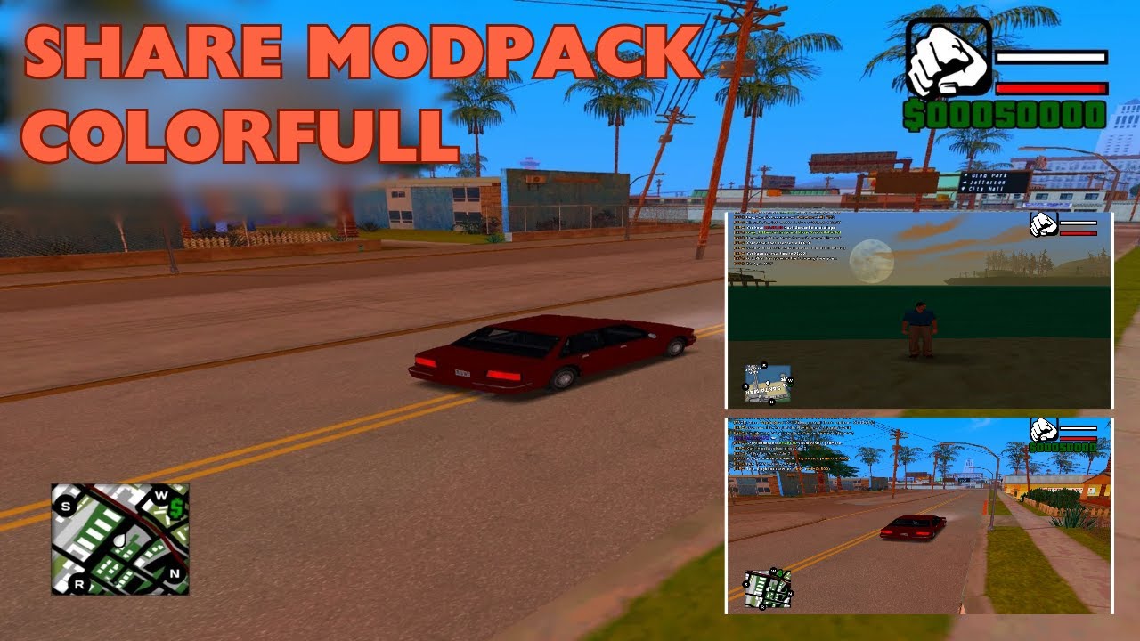 SHARE MODPACK COLORFULL GTA SA - YouTube