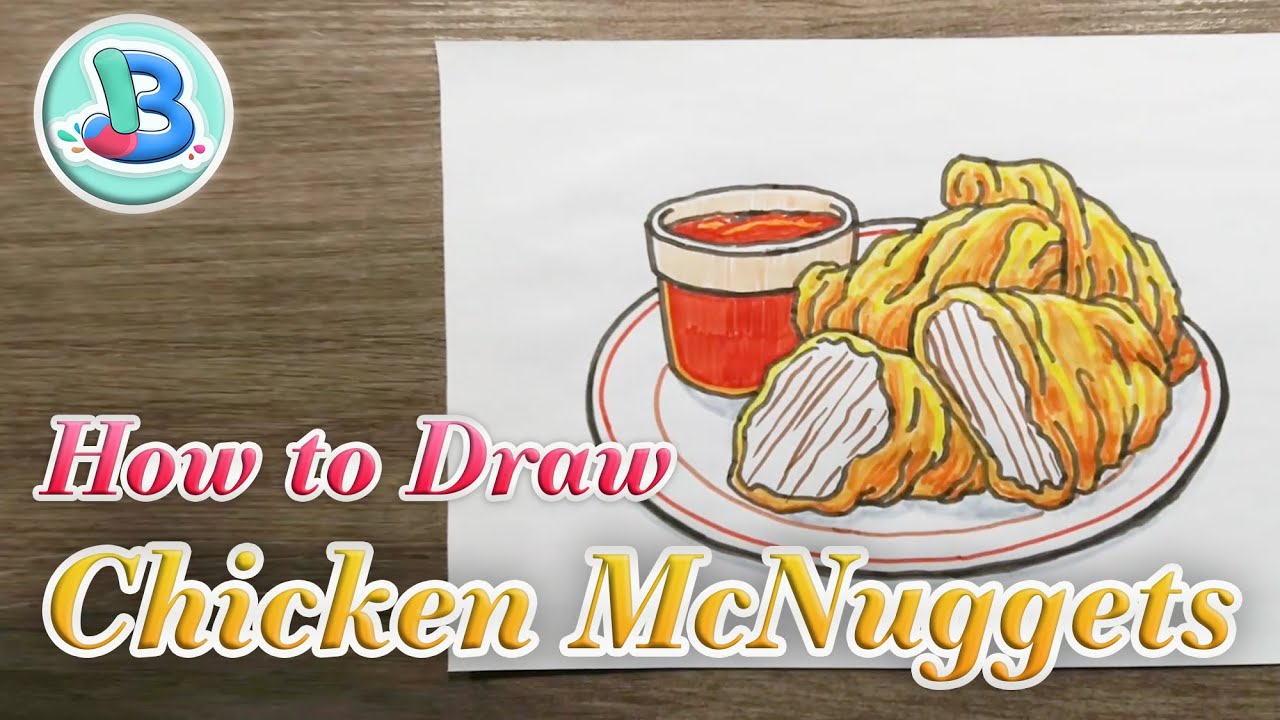 How to Draw a Chicken McNuggets 🍗🍗🍗 | Easy Step by Step for Beginners ...