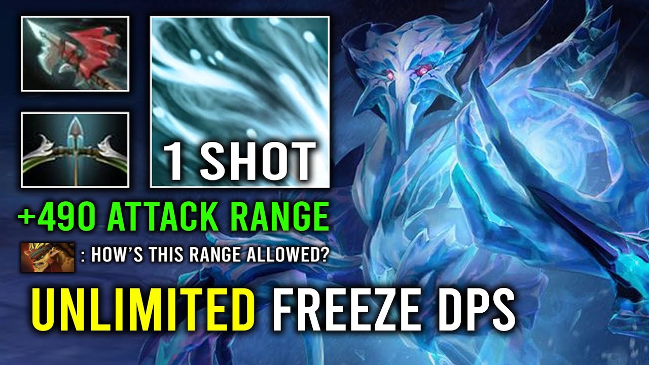 WTF +490 Attack Range NEW Sniper Hero Unlimited Freeze DPS Mid Ancient Apparition Dota 2 - YouTube