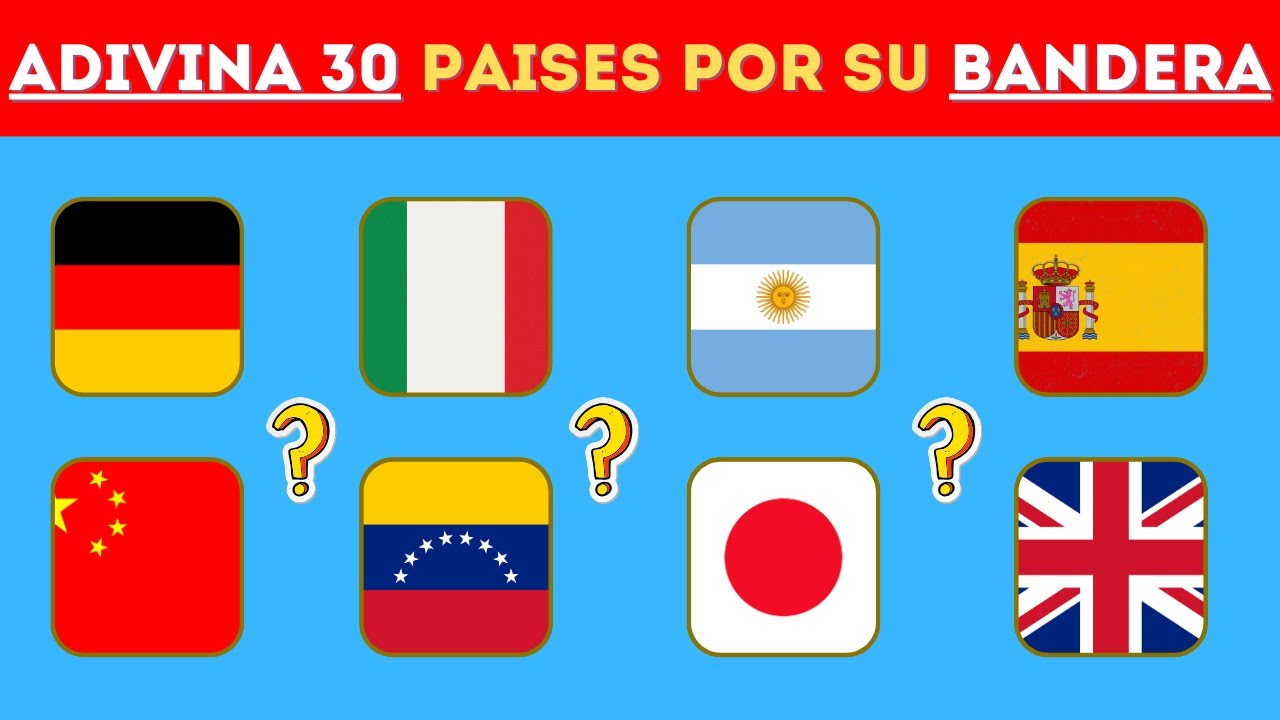 🚩 ADIVINA el Pais por su BANDERA (Parte 2) - YouTube