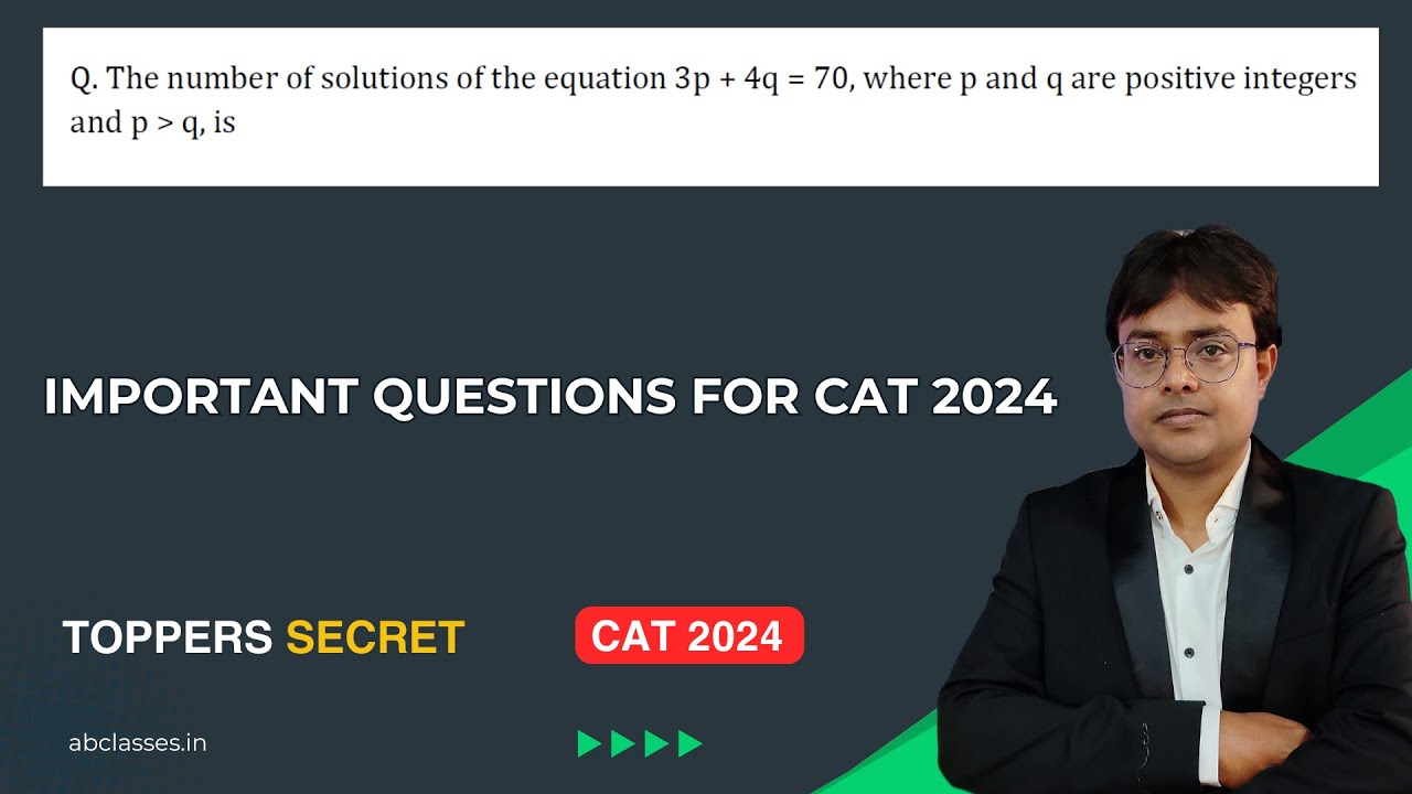 Equation(Algebra) | Learn Toppers Secret | Cat Practice Question ...