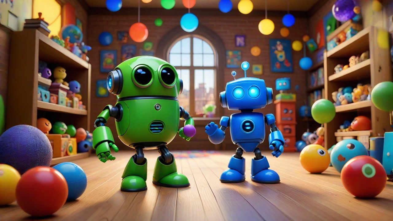Three Toy Robots Go Beep Beep Bop + More Nursery Rhymes & Kids Songs ...