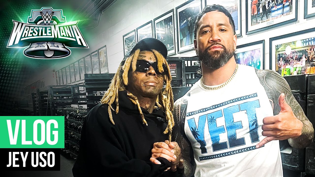 Jey Uso lives dream by meeting Lil Wayne: WrestleMania XL Vlog - YouTube